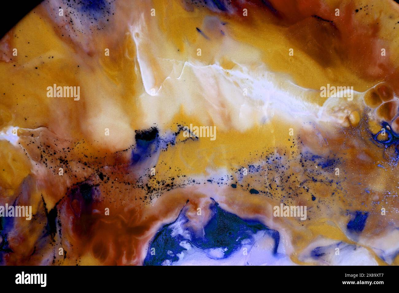 Photo of the texture of epoxy resin. Marble effects. Chaotic spots of ...