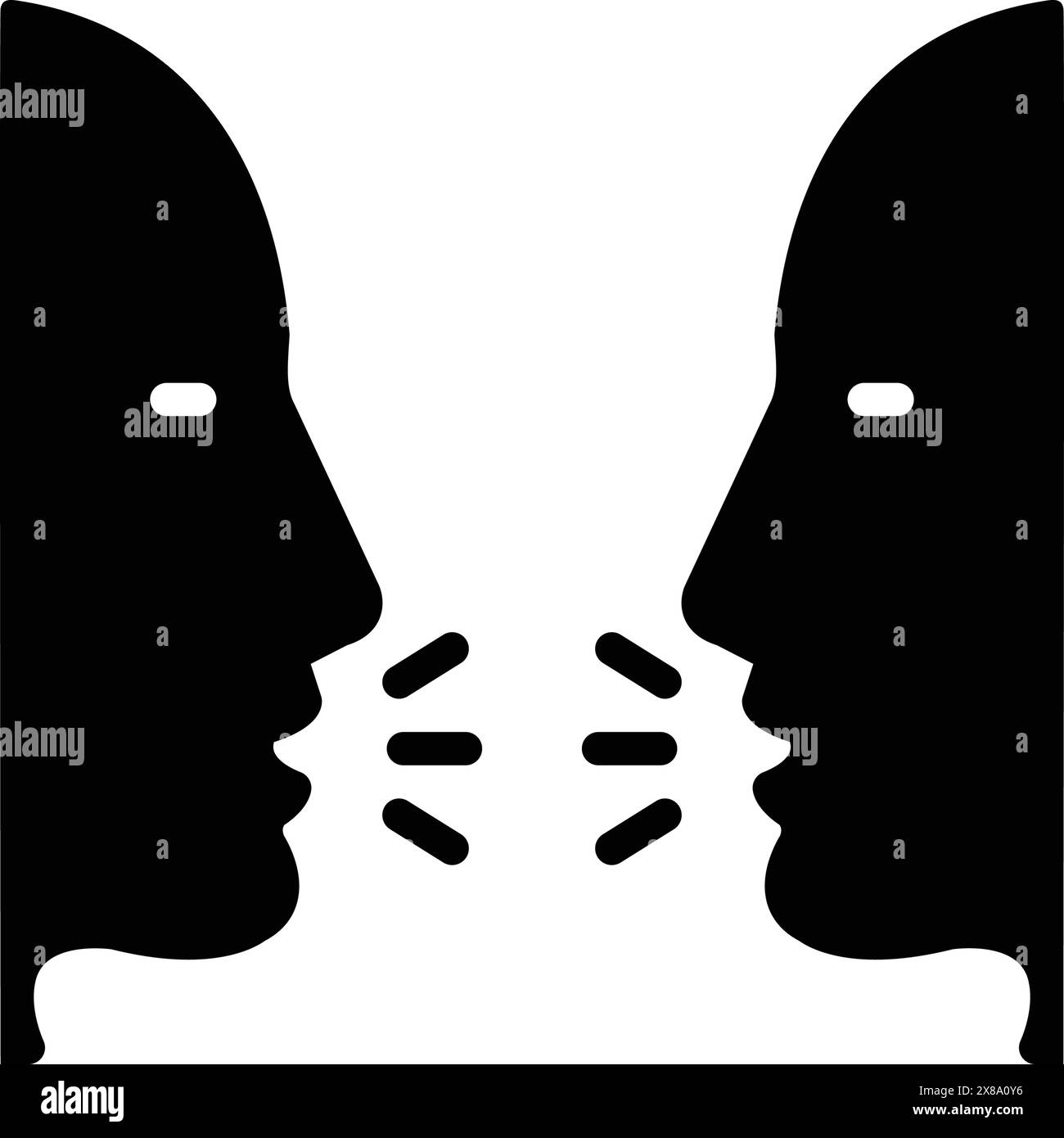 Icon conversation gossip Black and White Stock Photos & Images - Alamy