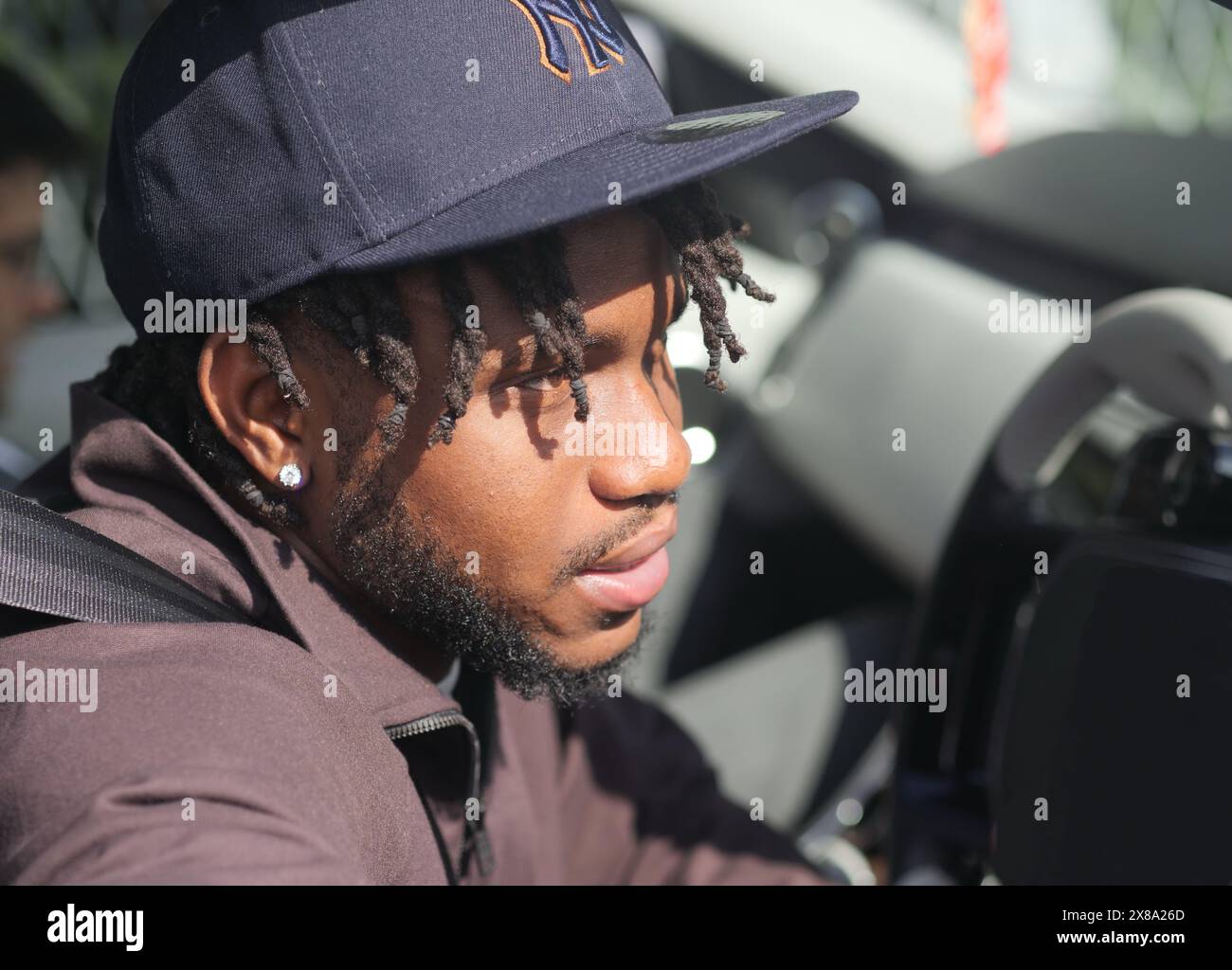 Atalanta footbal player Ademola Lookman meets the fan after training ...