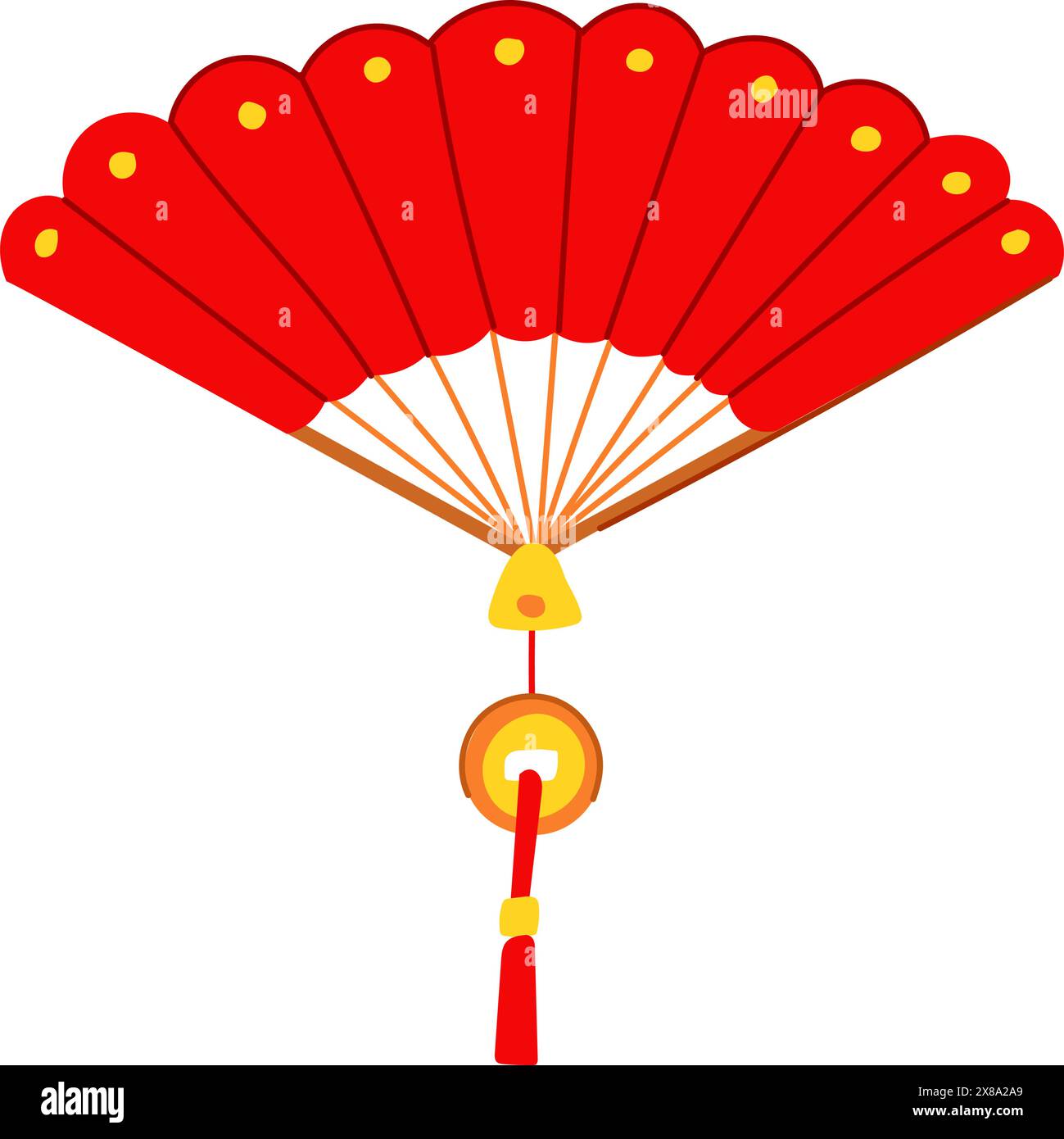 new chinese fan cartoon vector illustration Stock Vector Image & Art ...