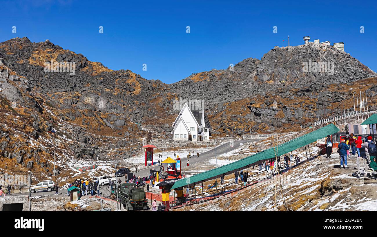 INDIA, GANGTOK, INDIA-CHINA BORDER, December 2023, Tourist, at View of ...