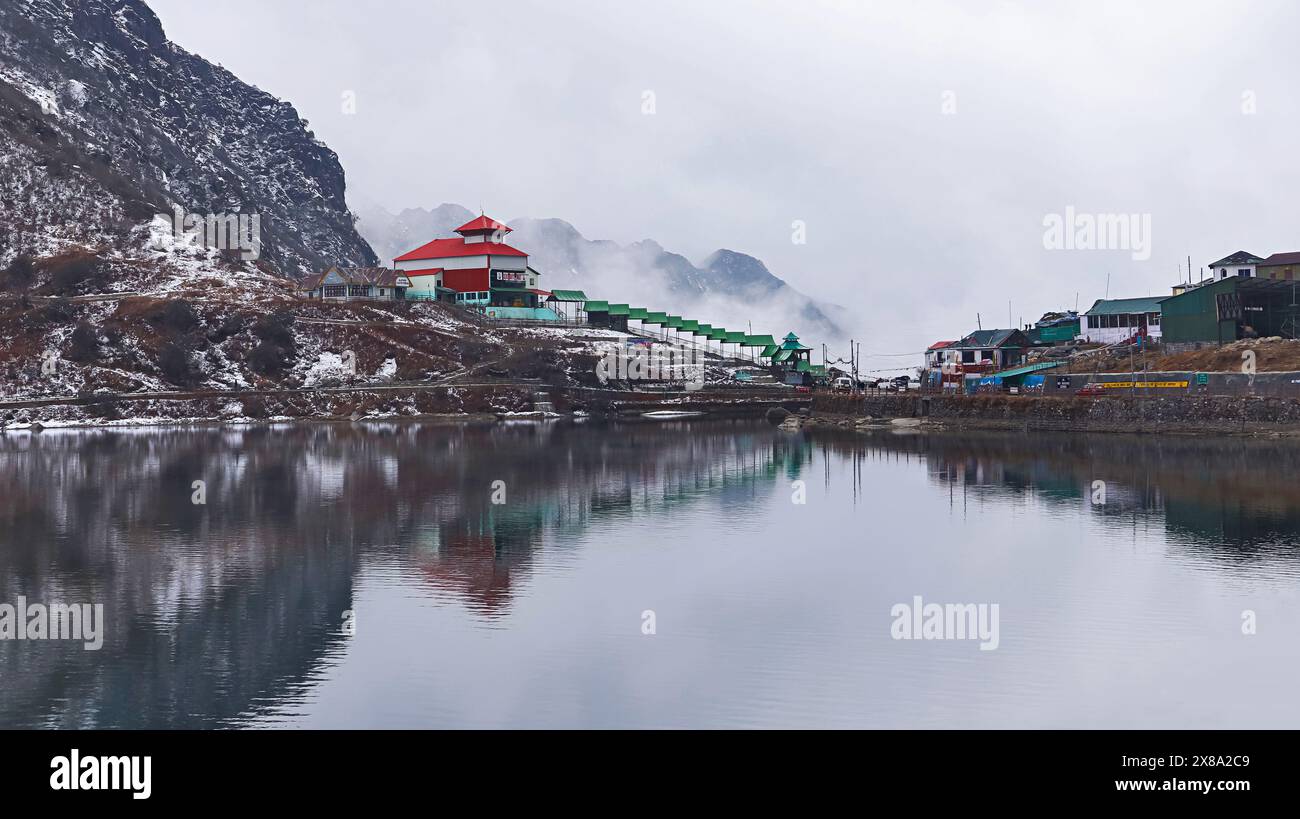View of Tsomgo Lake, also known as Tsongmo Lake or Changgu Lake, is a ...