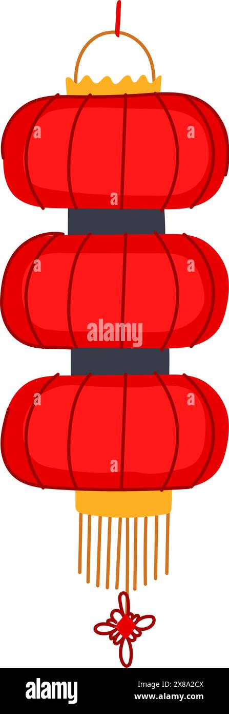 red chinese lamp cartoon vector illustration Stock Vector Image & Art ...