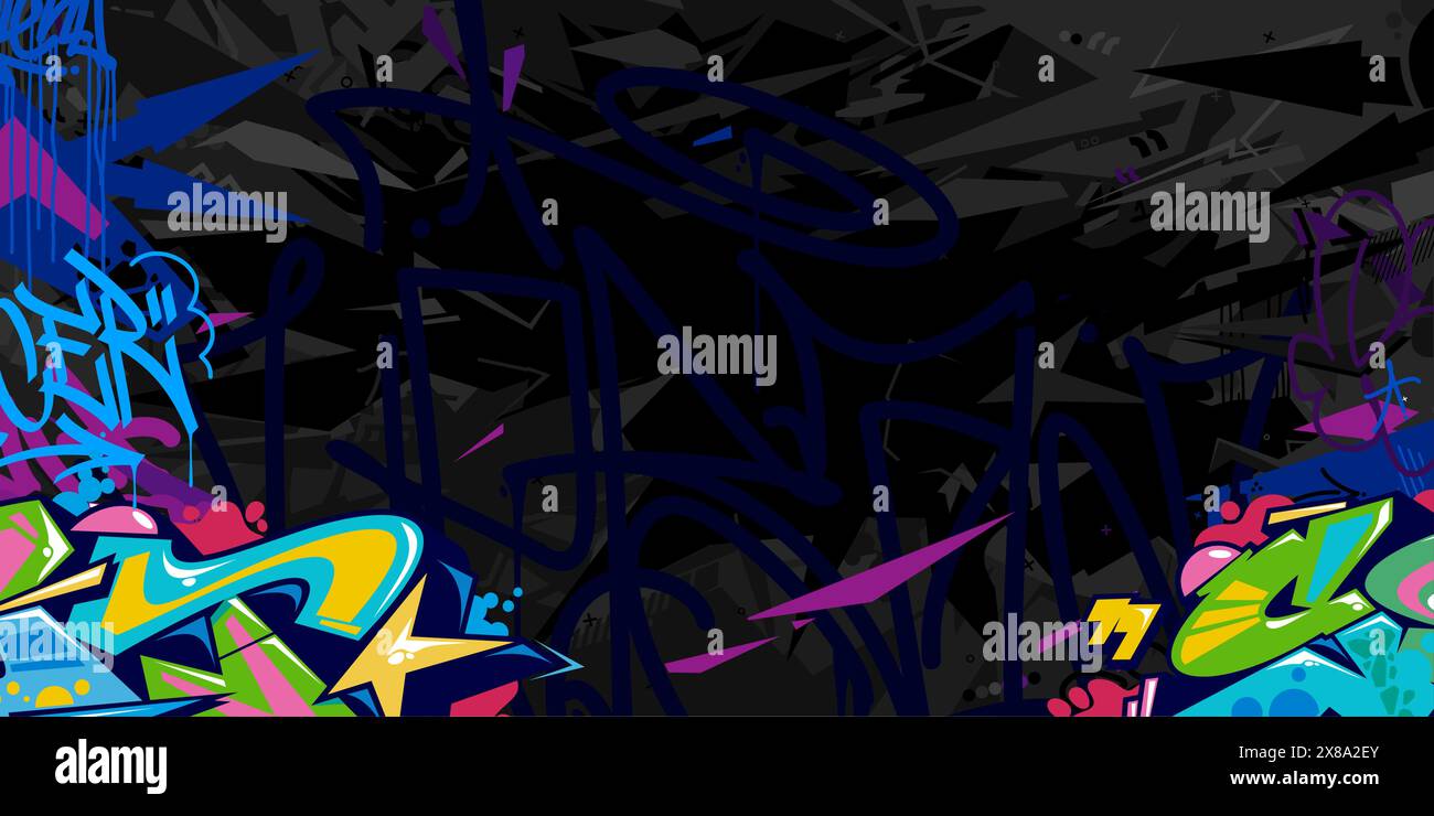 Cool Modern Abstract Hip Hop Urban Street Art Graffiti Style Vector ...