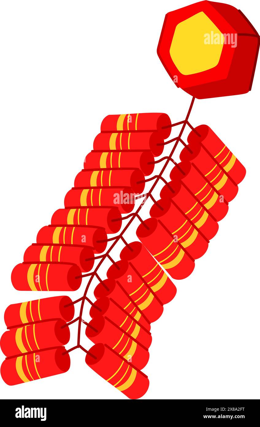 element chinese firecracker cartoon vector illustration Stock Vector ...