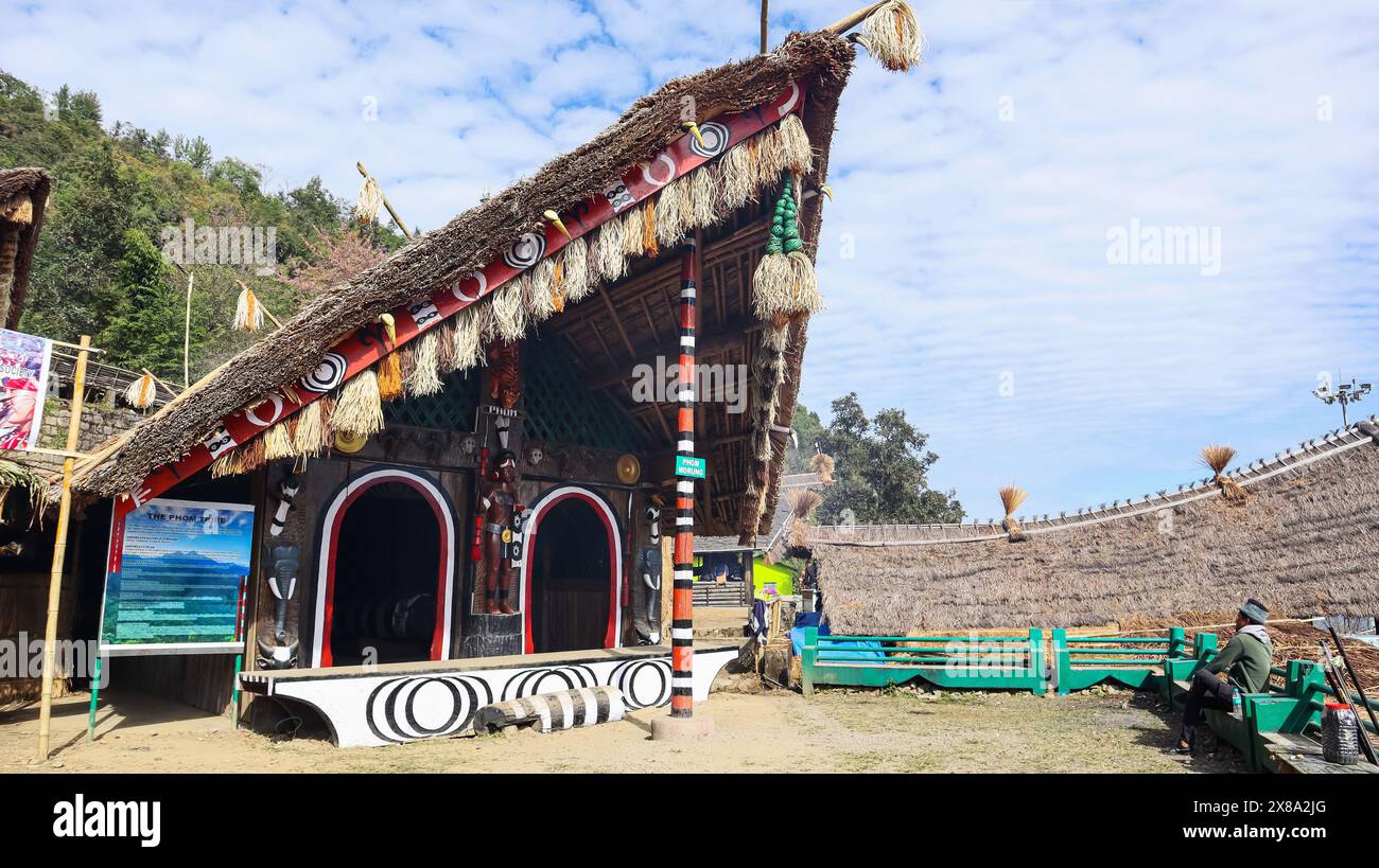 INDIA, NAGALAND, KISAMA HERITAGE VILLAGE, December 2023, Tourist, at ...