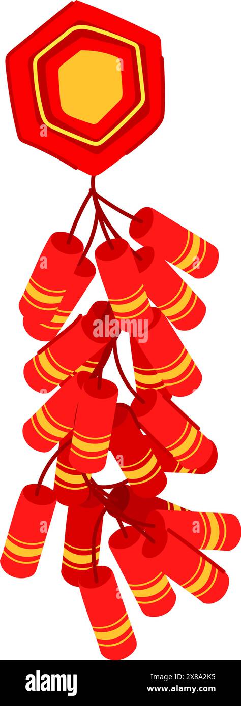 new chinese firecracker cartoon vector illustration Stock Vector Image ...