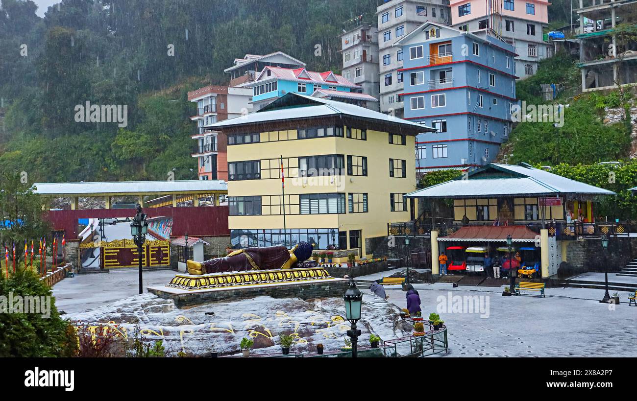 INDIA, SIKKIM, December 2023, Tourist, at View of Ravangla town in ...