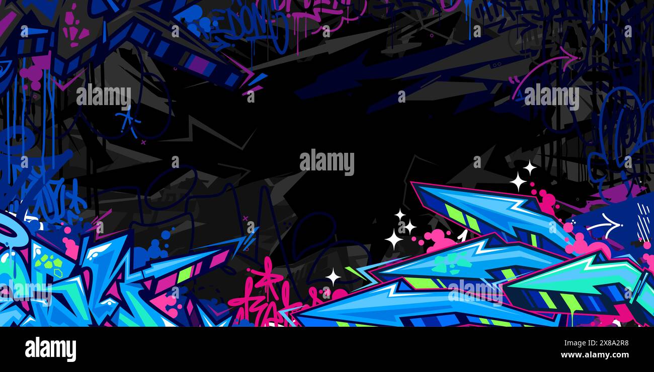 Trendy Abstract Hip Hop Urban Street Art Graffiti Style Vector ...