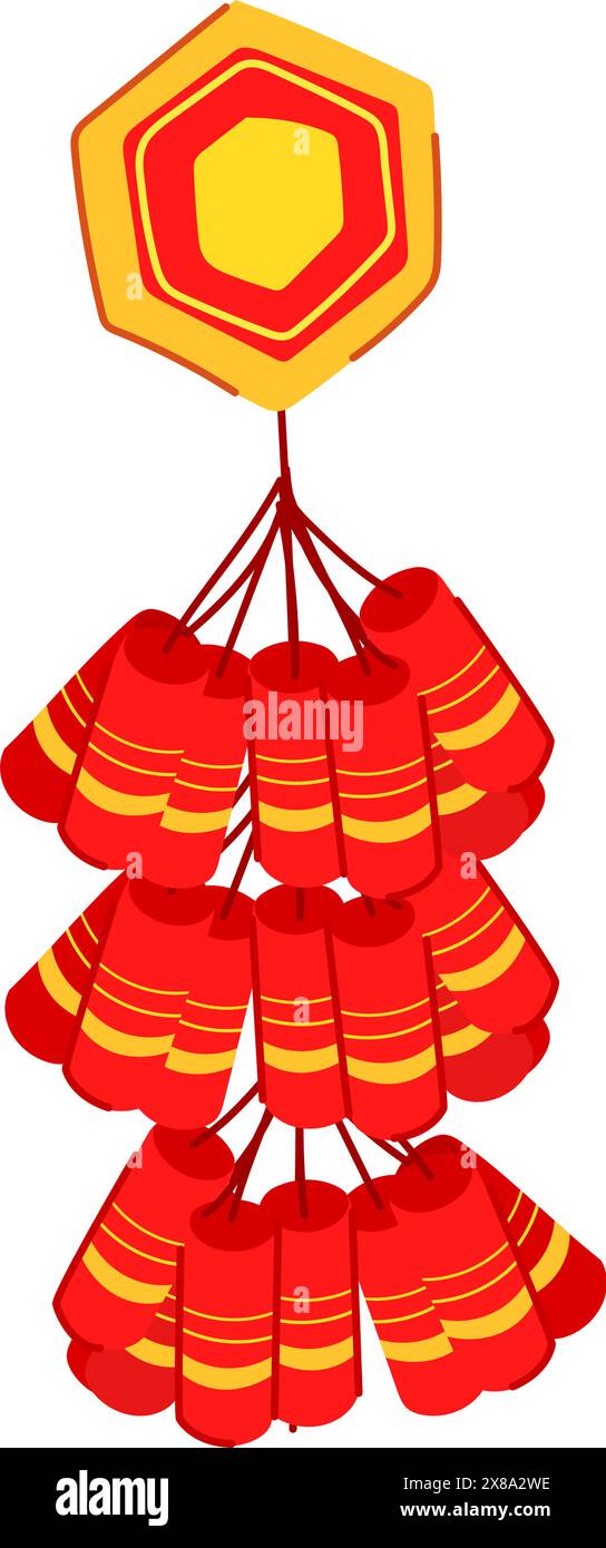 year chinese firecracker cartoon vector illustration Stock Vector Image ...