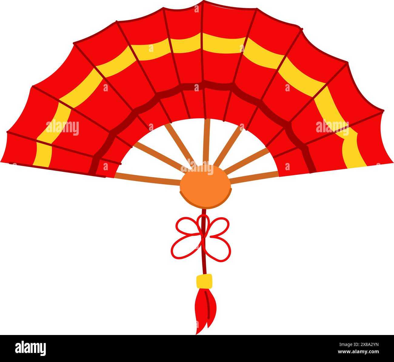 paper chinese fan cartoon vector illustration Stock Vector Image & Art ...