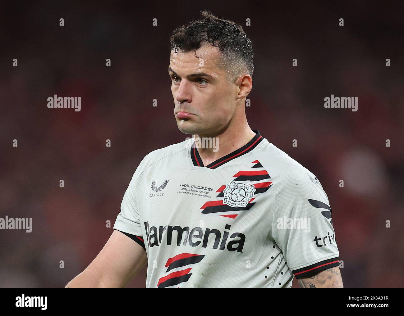 Dublin, Ireland. 22nd May, 2024. Granit Xhaka of Bayer Leverkusen ...