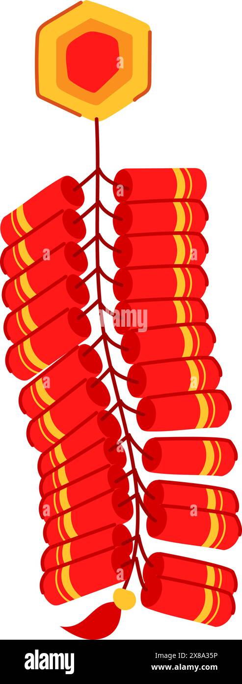 red chinese firecracker cartoon vector illustration Stock Vector Image ...