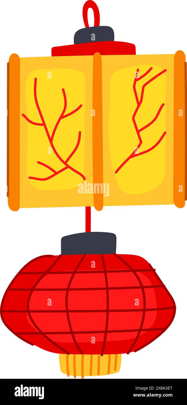 japanese chinese lamp cartoon vector illustration Stock Vector Image ...