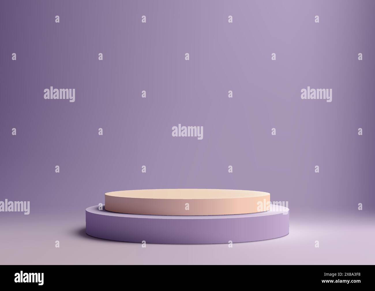 3D simple violet and yellow podium on a soft violet background, Minimal ...