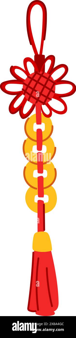 ornament chinese lucky knot cartoon vector illustration Stock Vector ...