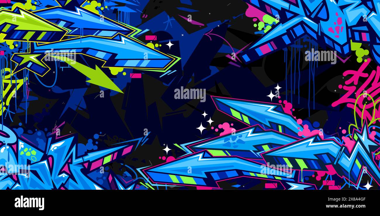 Cool Modern Abstract Hip Hop Urban Street Art Graffiti Style Vector ...
