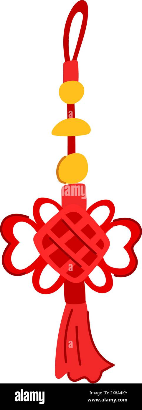 cloud chinese lucky knot cartoon vector illustration Stock Vector Image ...