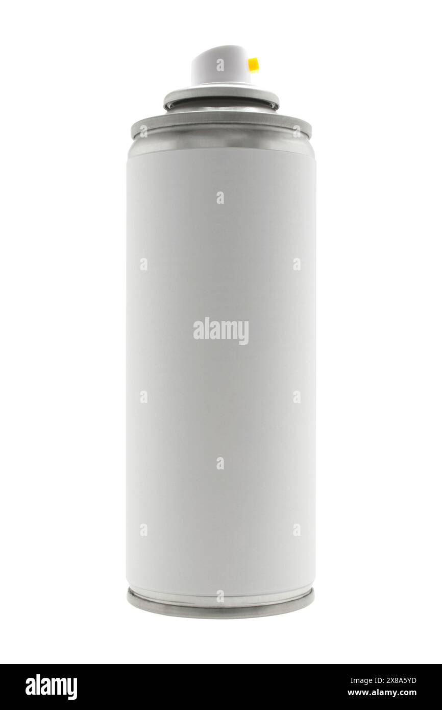 Aerosol spray can on white background Stock Photo - Alamy
