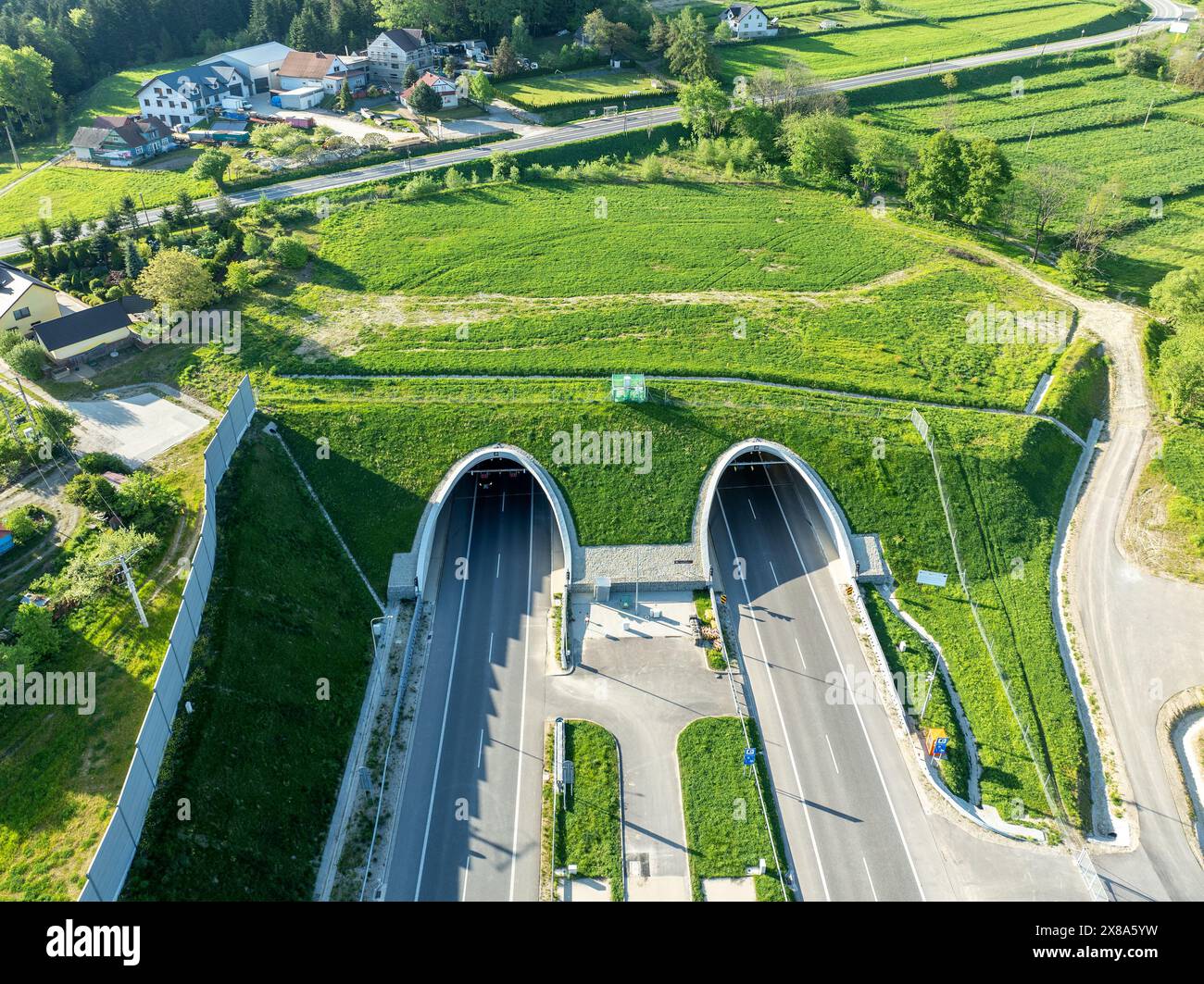New tunnel on Zakopianka highway in Poland opened in November 2022. The ...