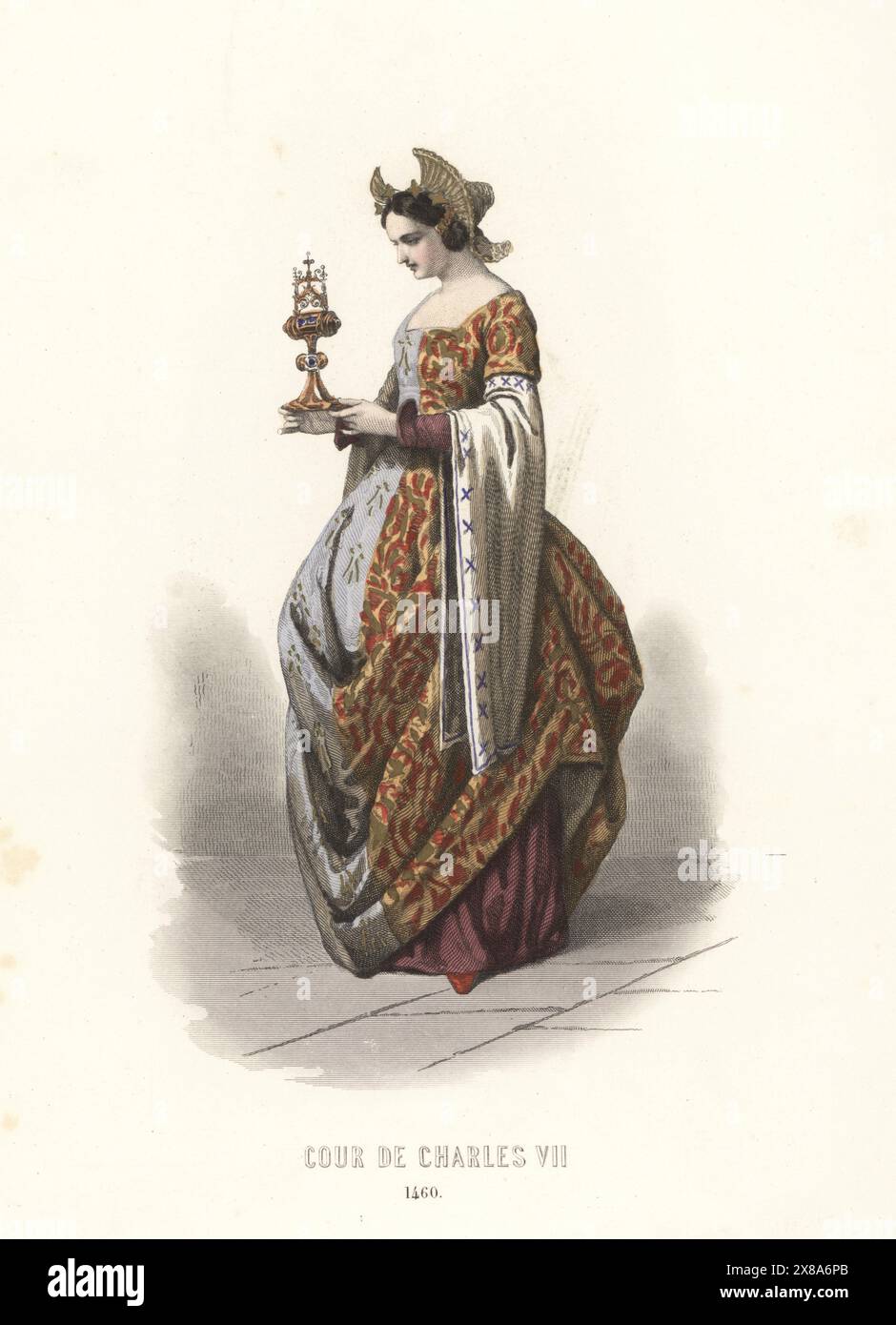 Noblewoman at the court of King Charles VII of France, 15th century. In ...