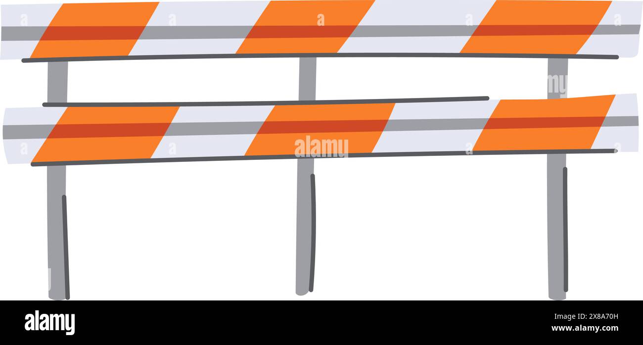 barrier guard rails cartoon vector illustration Stock Vector Image ...