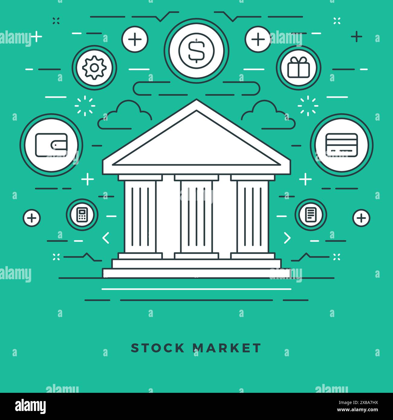 Flat line Vector illustration. Modern thin linear stroke icons. Website ...