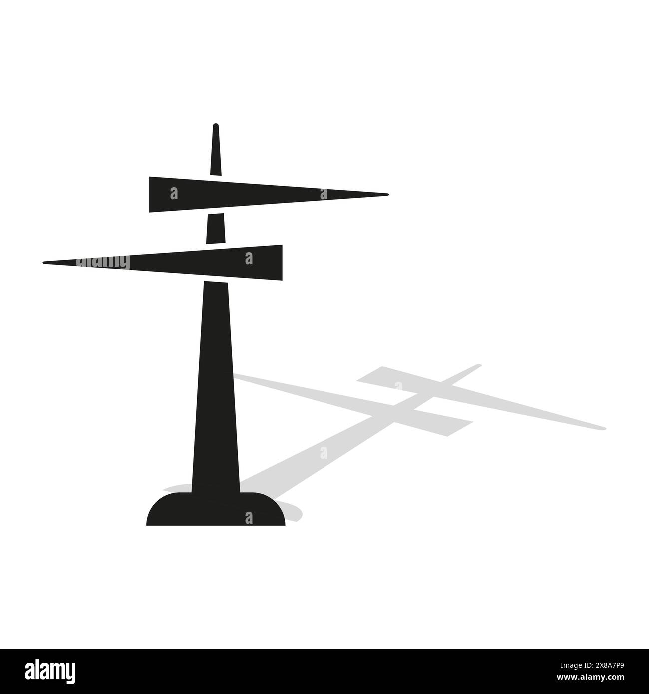 Minimalist airport tower design. Aviation control symbol. Air traffic ...