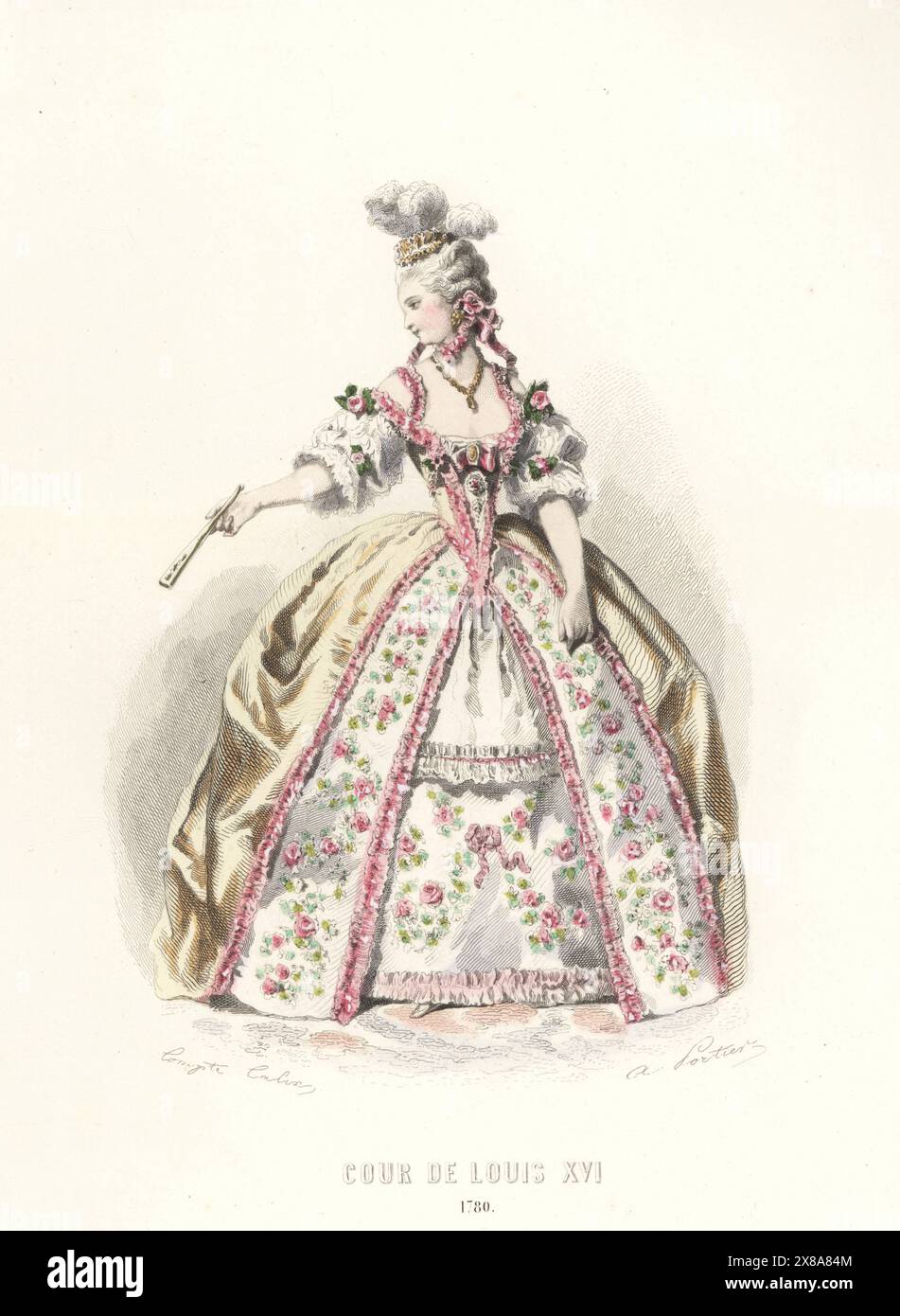 Court dress of a noblewoman at the court of Marie Antoinette and King ...