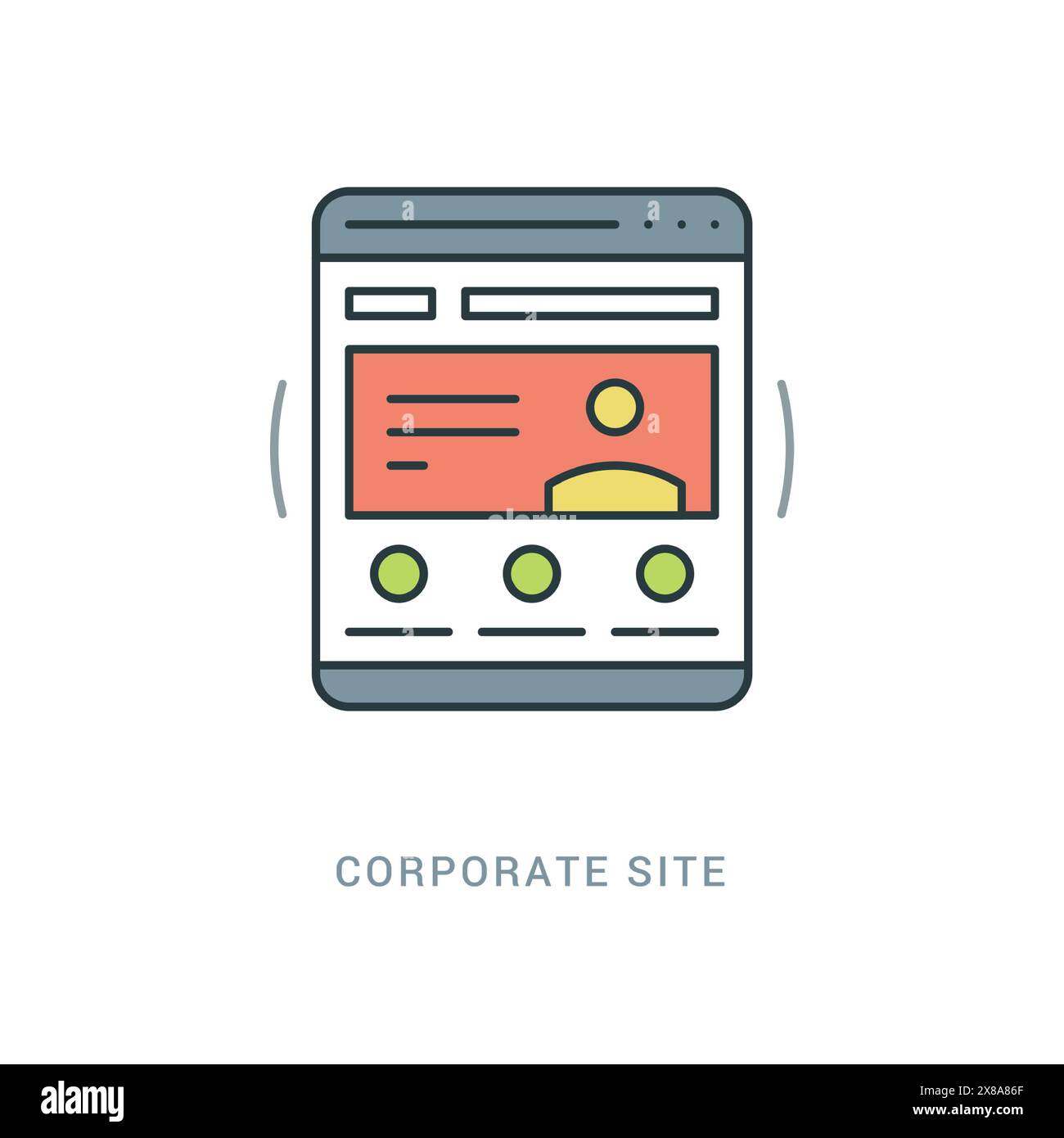 Line Icon Flat thin linear stroke vector illustration. For website ...