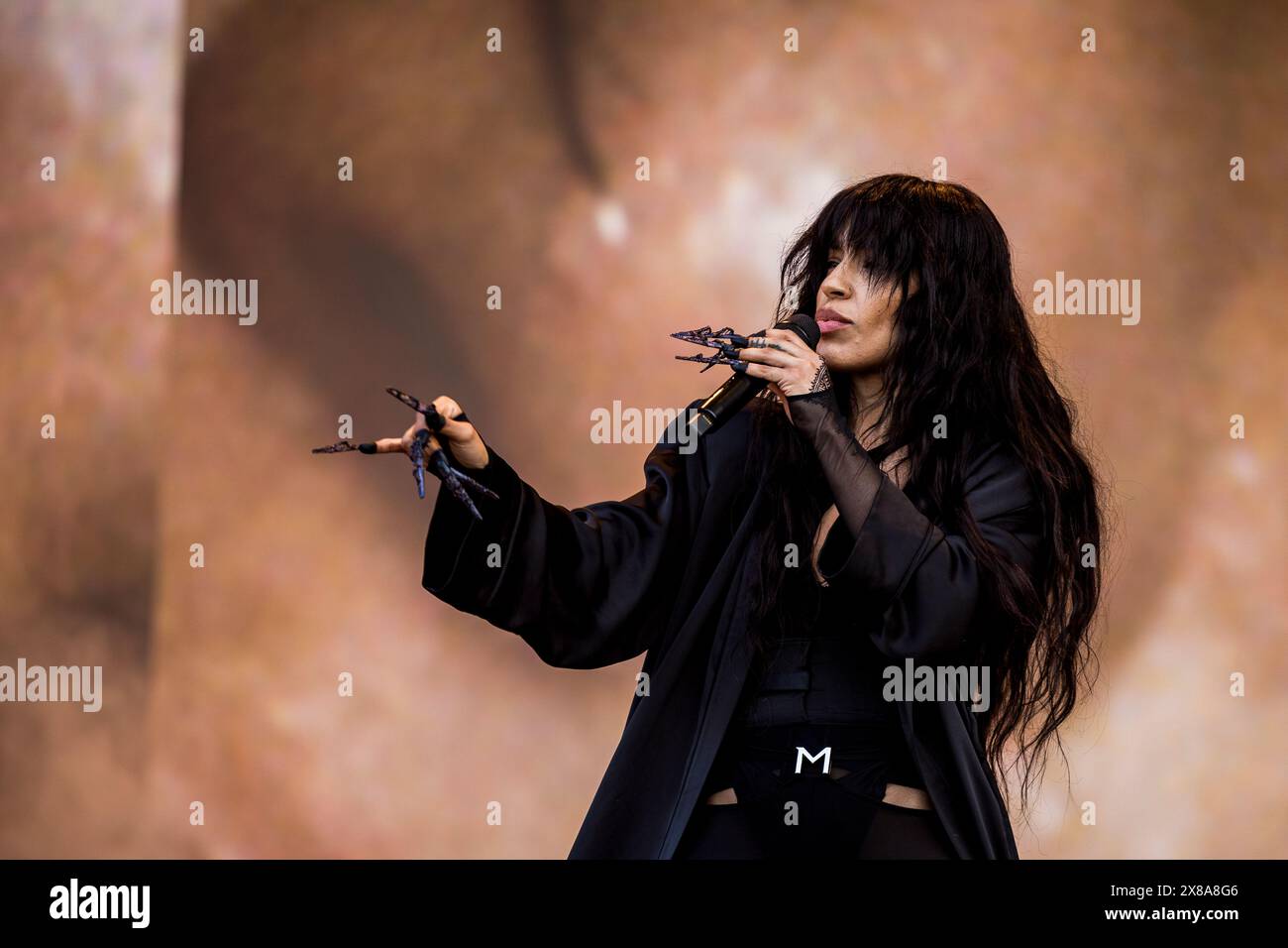 Jelling, Denmark. 25th May, 2024. The Swedish singer Loreen performs a ...