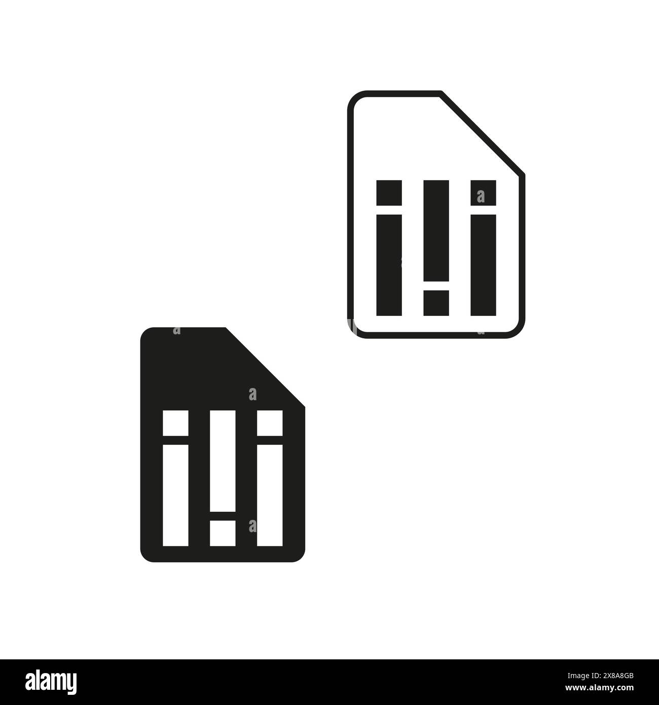 Memory card icons set. Digital storage vector symbols. Micro SD card ...
