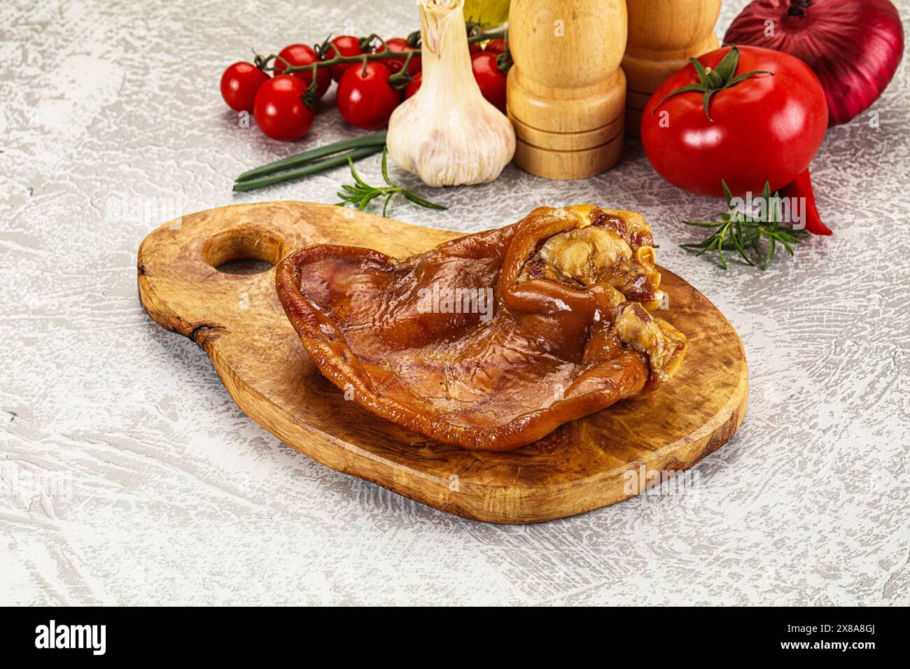 Chinese cuisine - Smoked pork ear snack appetizer Stock Photo - Alamy