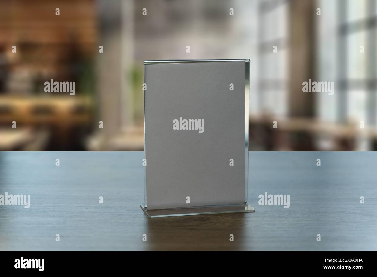 Stand Mock up Menu frame tent card blurred background design key visual ...