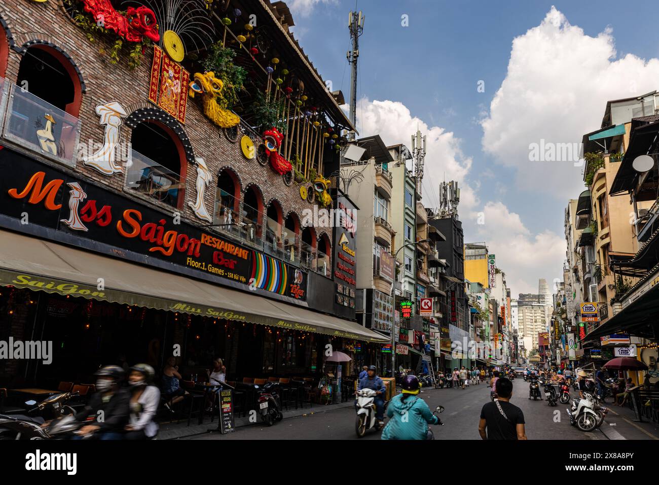 The Walking Street Bui Vien in Saigon at nigh Stock Photo - Alamy