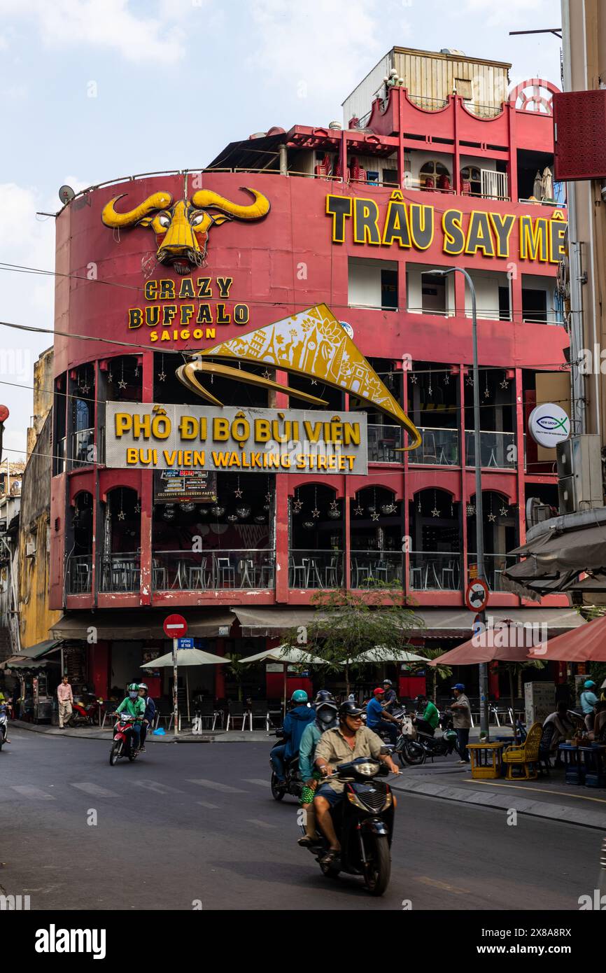 The Walking Street Bui Vien in Saigon at nigh Stock Photo - Alamy