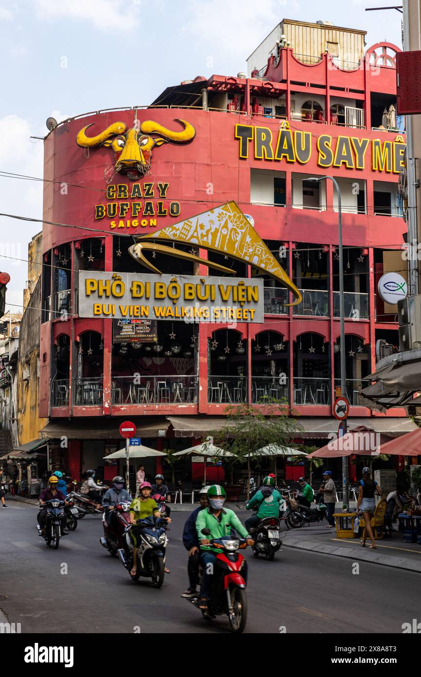 The Walking Street Bui Vien in Saigon at nigh Stock Photo - Alamy