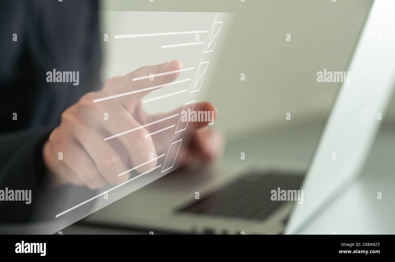 business background technology hologram business icon virtual screen. A ...