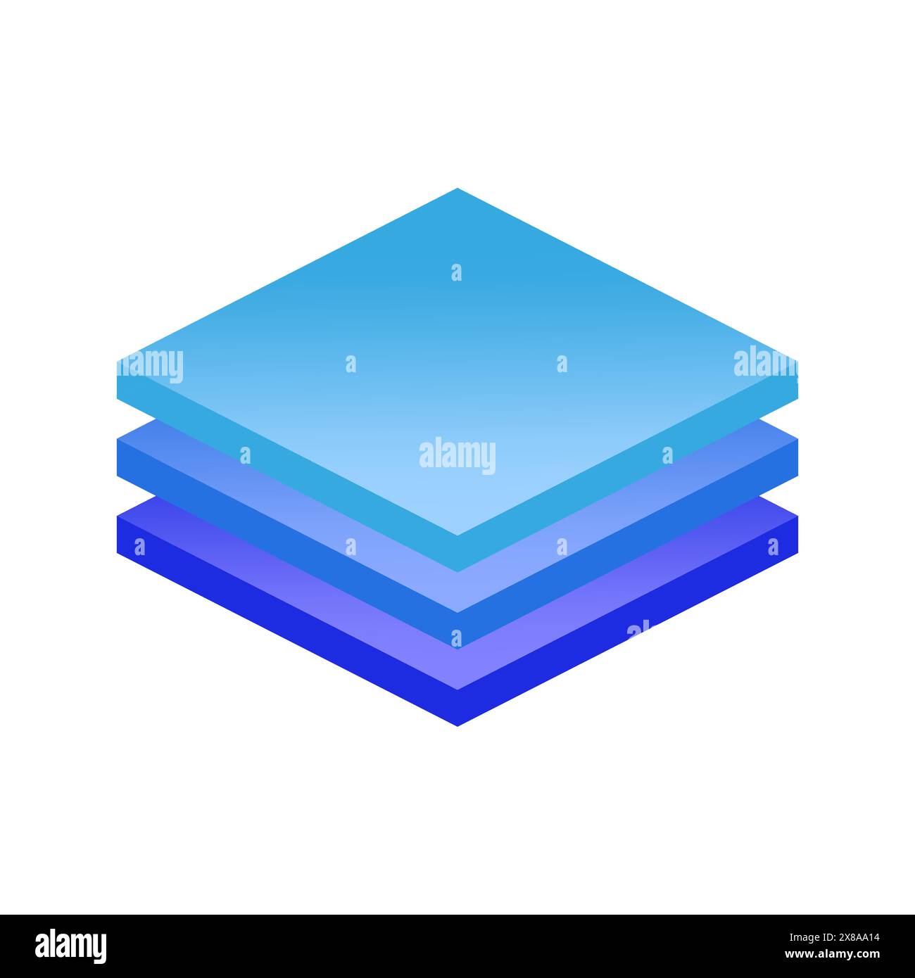 Layered blue squares Vector illustration. Gradation of blue tones in ...