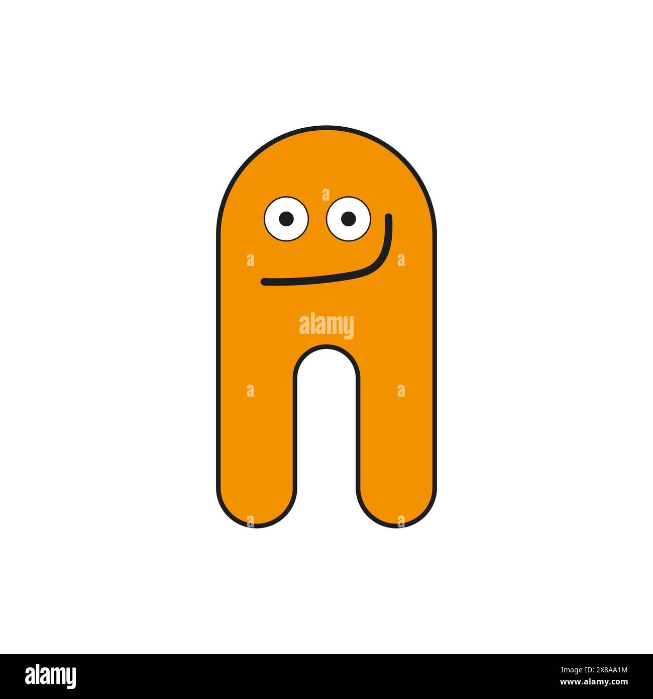 Friendly orange character. Vector smiley illustration. Cute cartoon ...