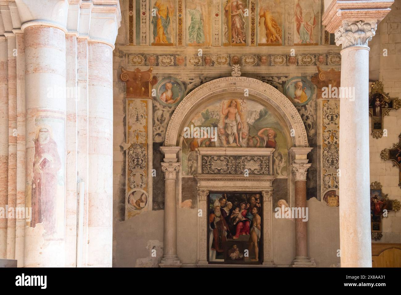 Renaissance altar with Madonna with Saints Anna, Zeno, Giacomo ...