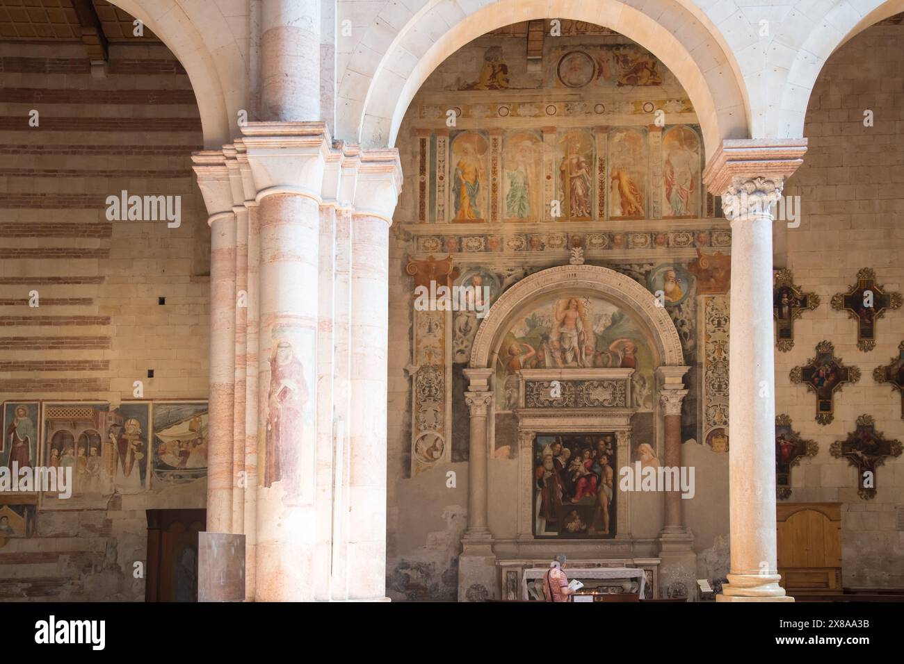 Renaissance altar with Madonna with Saints Anna, Zeno, Giacomo ...