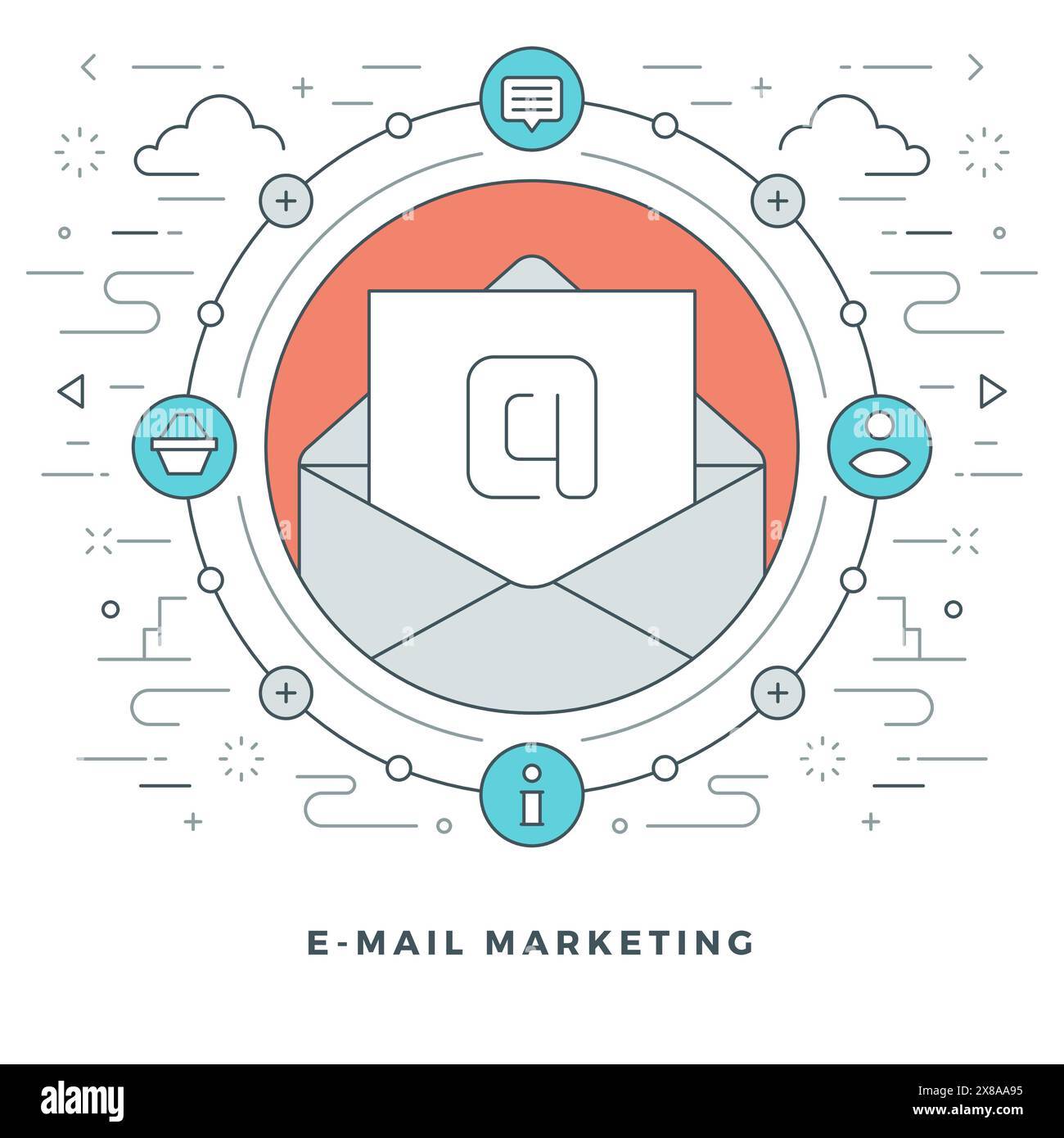 Email infographics pictogram strategy hi-res stock photography and ...