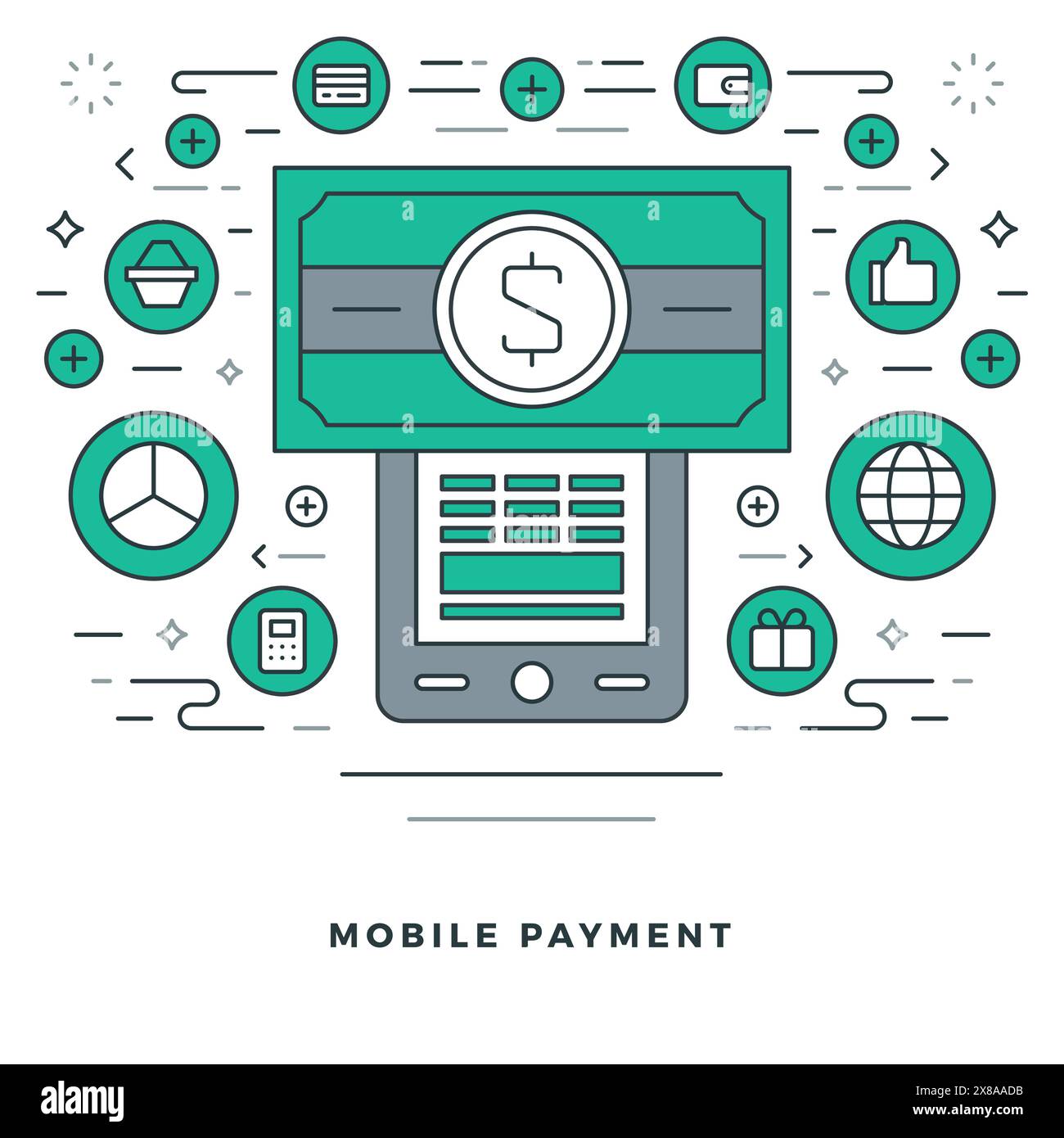 Flat line Vector illustration. Modern thin linear stroke icons. Website ...