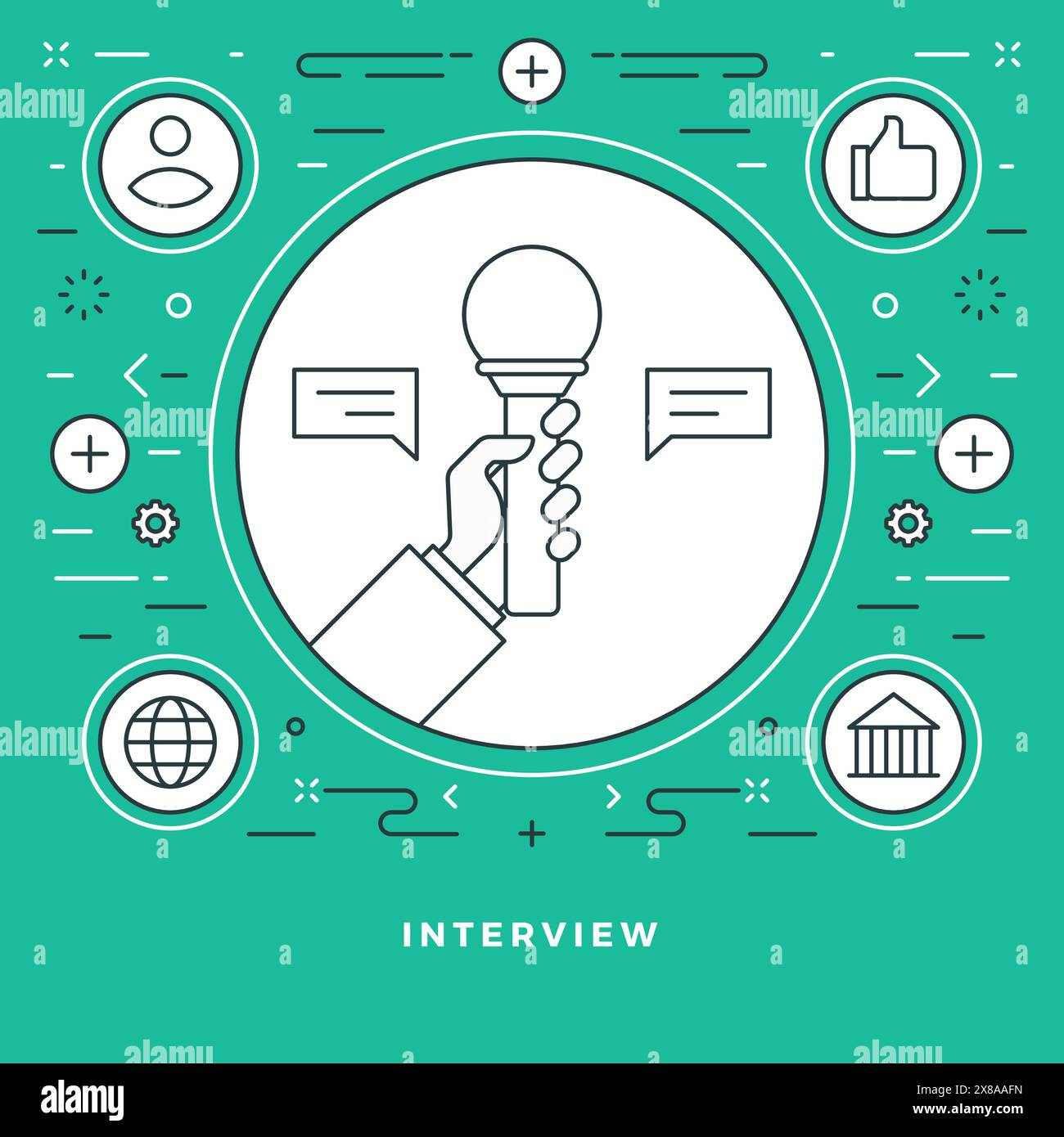 Flat line Vector illustration. Modern thin linear stroke icons. Website ...