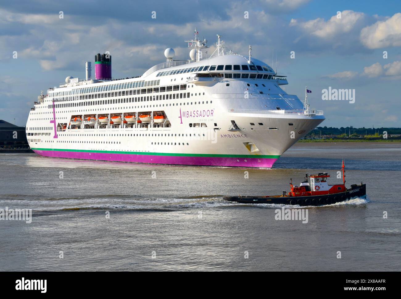 Cruise ship Ambience operated by Essex based Ambassador cruise line ...