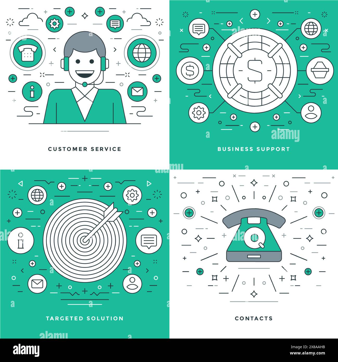Flat line Customer Services, Support, Target Solution, Business Success ...