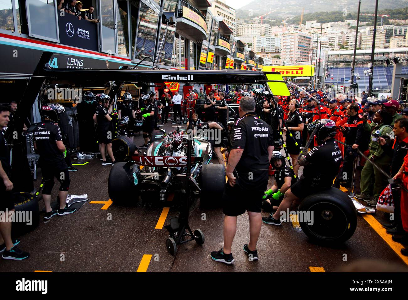 Mercedes AMG F1 Team pit stop practice during the Formula 1 Grand Prix ...
