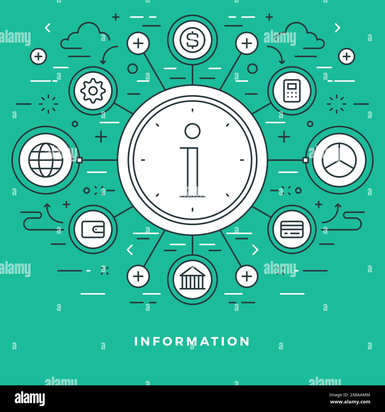 Flat line Vector illustration. Modern thin linear stroke icons. Website ...