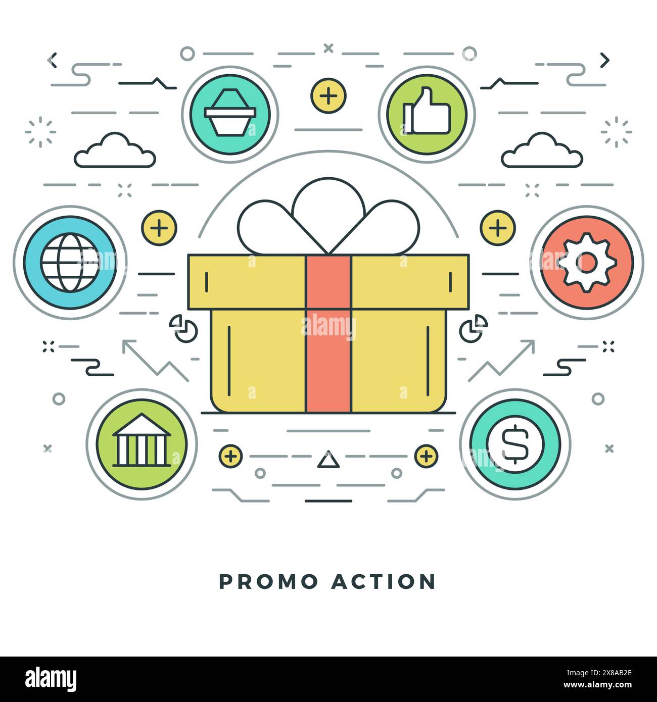 Flat line Vector illustration. Modern thin linear stroke icons. Website ...